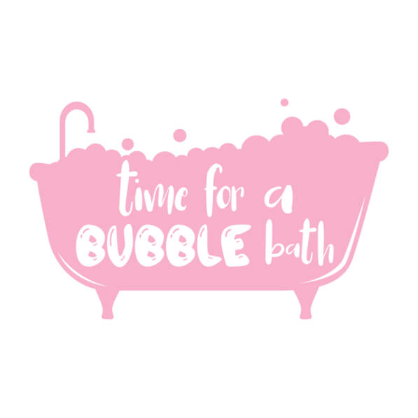 Download Pink Bathtub with 'Time for a Bubble Bath' Text Quotes Online ...