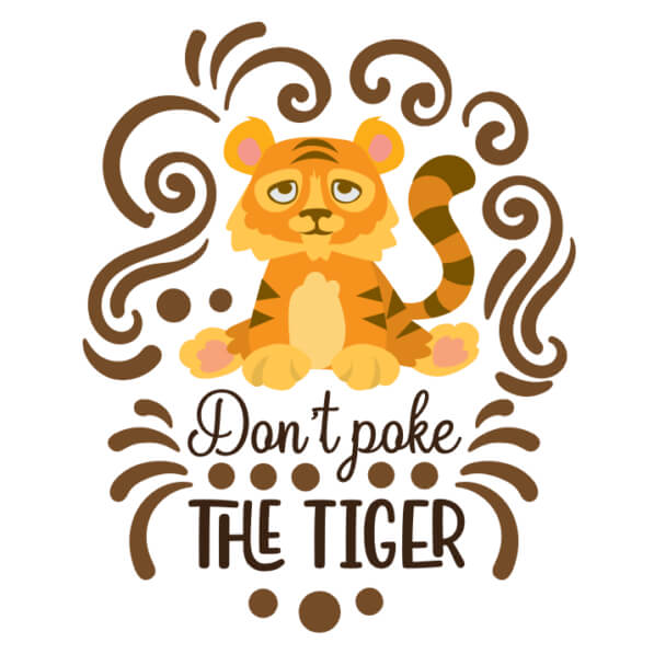 Download Don’t Take the Tiger - Cartoon Tiger on White Background ...