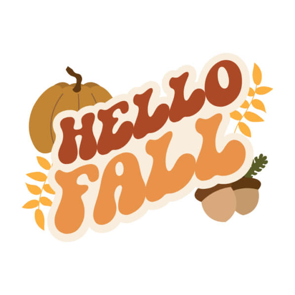 Download Hello Fall Sign with Autumn Decor Quotes Online - Creative Fabrica