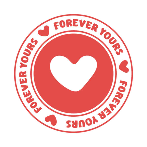 Download Forever Yours Circular Logo with Heart Symbol Quotes Online ...