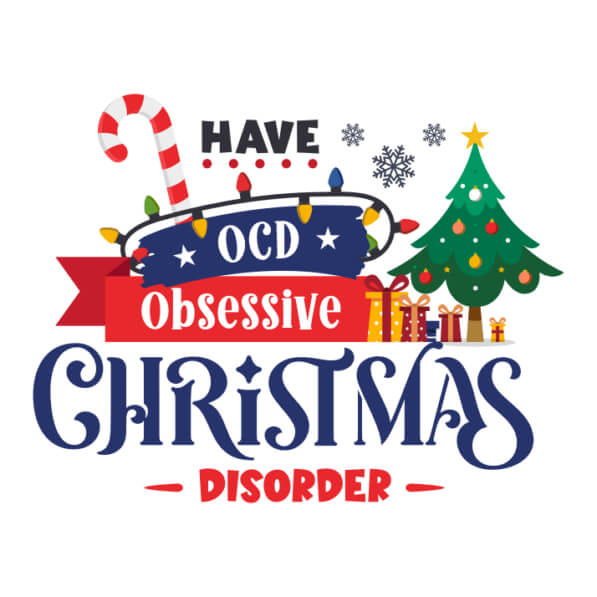 Download OCD Christmas Disorder Sign with Ornamented Christmas Tree ...
