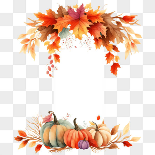 Download Festive Pumpkin Frame for Fall Season and Holidays PNGs Online ...