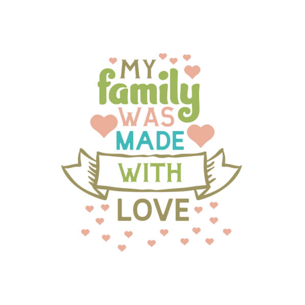 Download White Background with Loving Family Message and Hearts Quotes ...