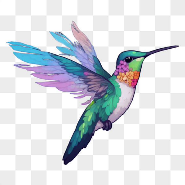 Download Colorful Hummingbird in Flight Cartoons Online - Creative Fabrica