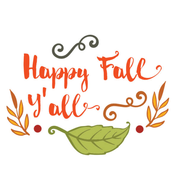 Download Happy Fall Y'all Hand-Drawn Sign in Orange and Yellow Quotes ...