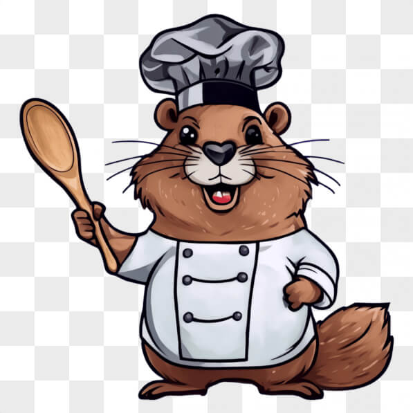 Download Chef Beaver Cartoon Character with Cooking Utensil Cartoons ...