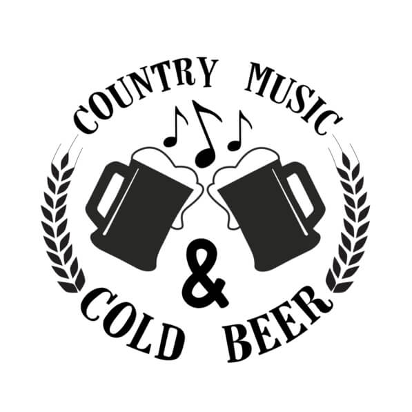 Download Country Music and Cold Beer Logo with Laurel Wreaths Quotes ...