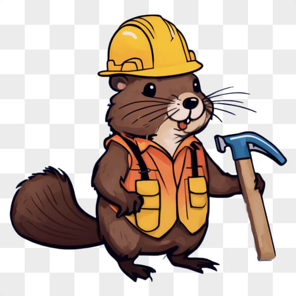 Descarga Castor de dibujos animados trabajador de la construcción con casco naranja Cartoons En ...