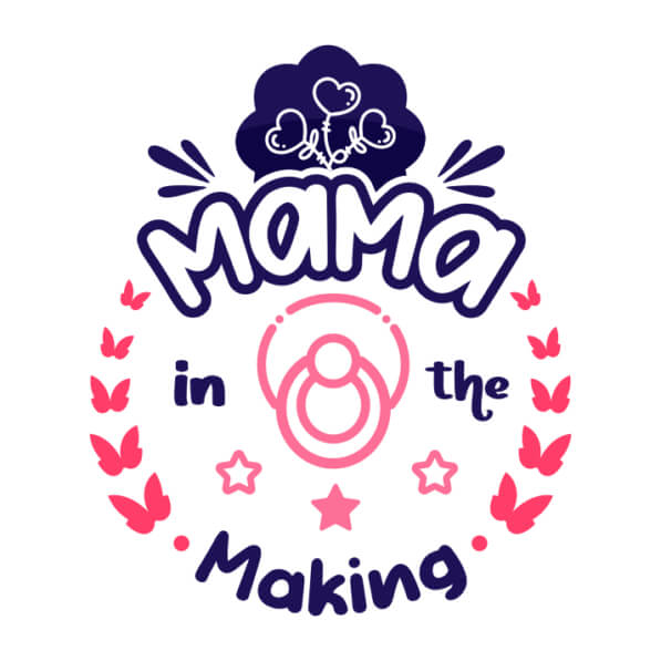 Download Mama in the Making Logo with Pink Stars and Heart Shapes ...