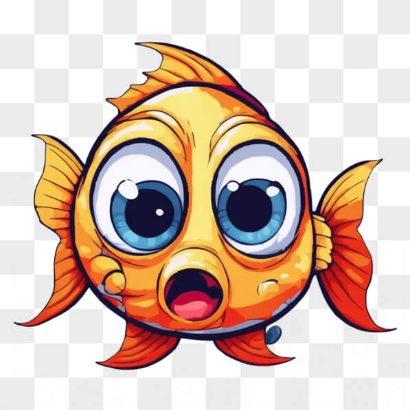 Download Playful Orange Fish with Big Eyes and Funny Expression ...