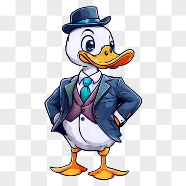 Download Cartoon Duck in Business Attire Cartoons Online - Creative Fabrica
