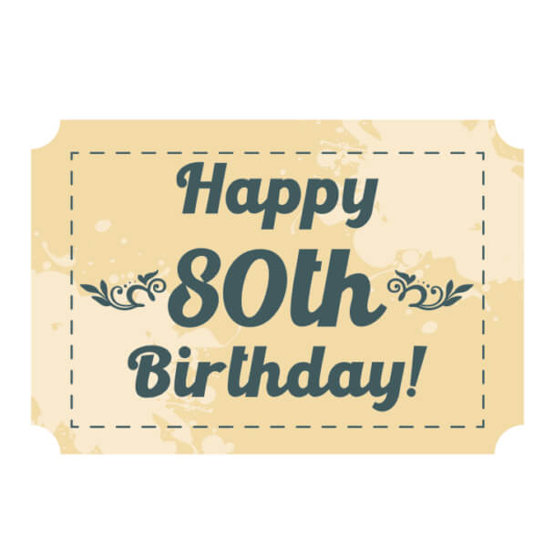 Download Happy 80th Birthday Card with Ornate Border Quotes Online ...