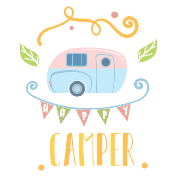 Download Happy Camper Van with Leaves and Flowers Quotes Online ...