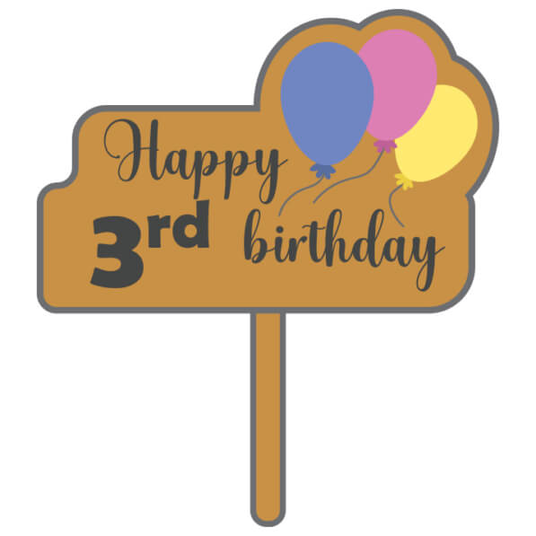 Download Happy 3rd Birthday Wooden Sign with Balloons Quotes Online ...