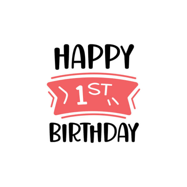 Download Happy First Birthday Sign in Red and Black Lettering Quotes ...