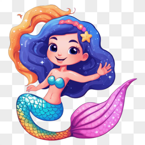 Baixe Sereia Colorida dos Desenhos Animados Nadando no Mar Cartoons ...