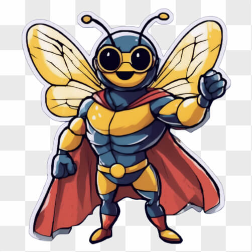 Download Cartoon Bee Superhero with Sunglasses Cartoons Online ...