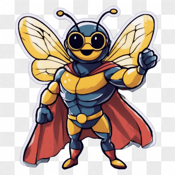 Download Cartoon Superhero Bee with Sunglasses, Cape, and Superpowers ...