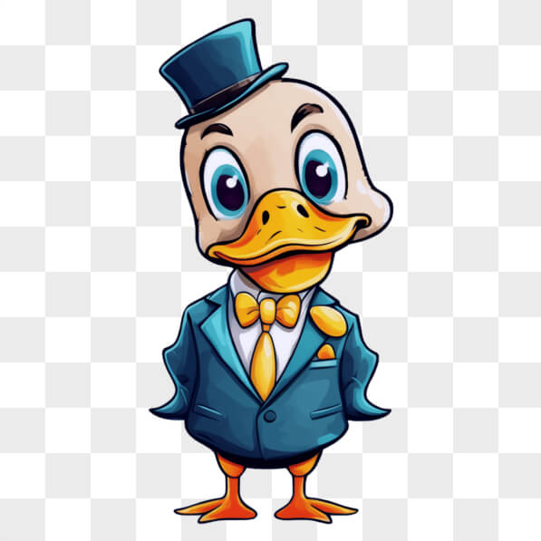 Baixe Pato Cartoon em Terno Elegante e Cartola para Fins Promocionais ...