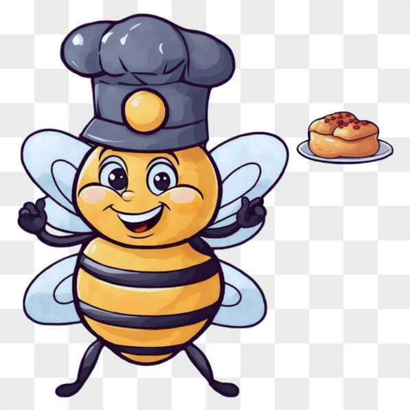 Download Cartoon Bee Chef with Empty Pastry Tray Cartoons Online ...
