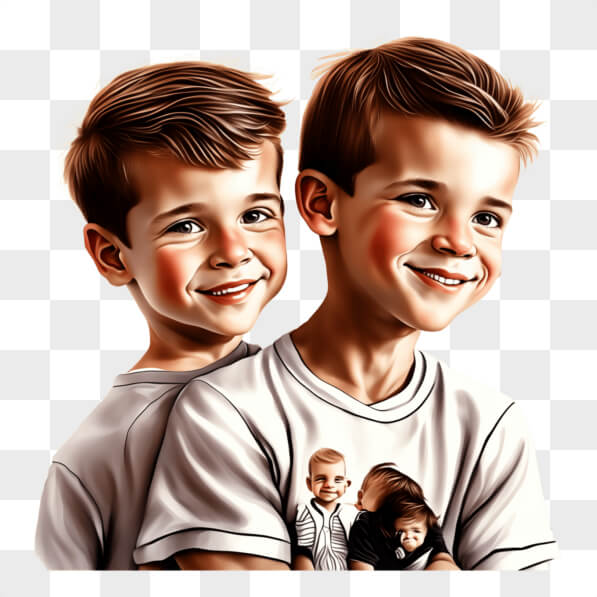 Download Two Young Boys Posing for a Photo PNGs Online - Creative Fabrica