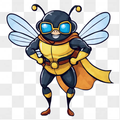 Download Cartoon Bee Superhero with Sunglasses Cartoons Online ...