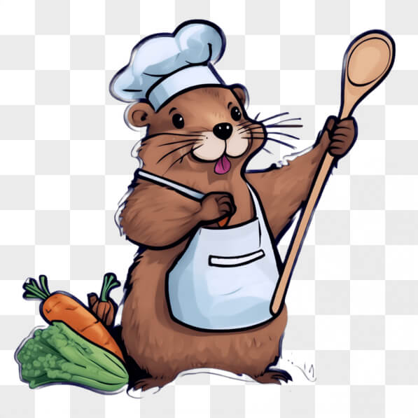 Download Cartoon Beaver Chef with Carrots and Utensil Cartoons Online ...