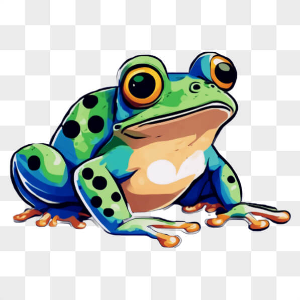 Baixe Ilustração de Sapo Cartoon em Fundo Preto com Manchas Verdes ...