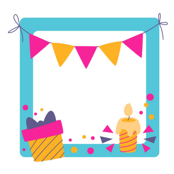 Download Colorful Birthday Frame with Candles and Balloons Frames ...