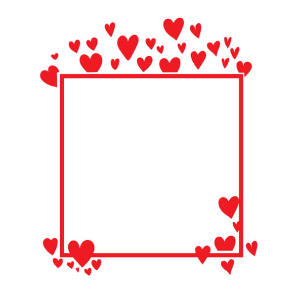 Download Red Heart Frame on White Background for Valentine's Day Frames ...