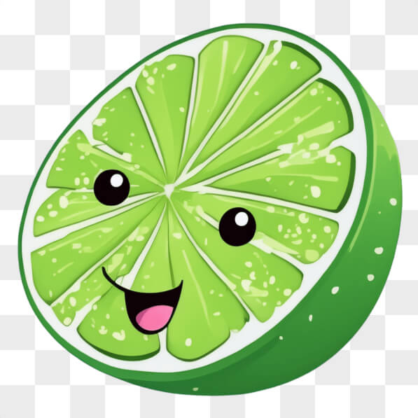 Download Happy Lime Slice representing Citrus Fruits Cartoons Online ...