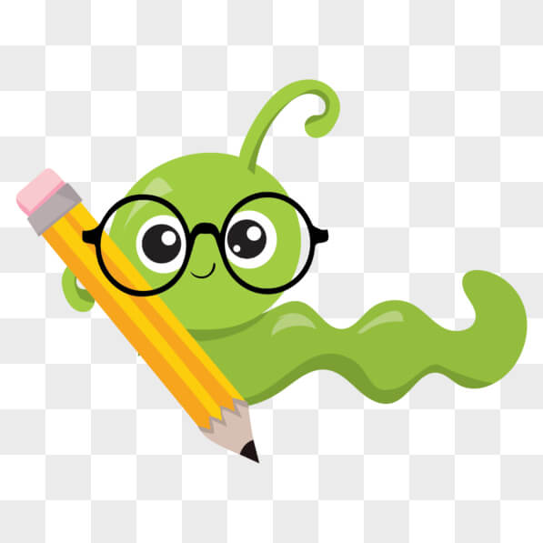 Download Cartoon Worm with Glasses and Pencil PNGs Online - Creative ...
