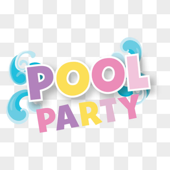 Download Colorful Pool Party Logo for Summer Events PNGs Online - Creative Fabrica
