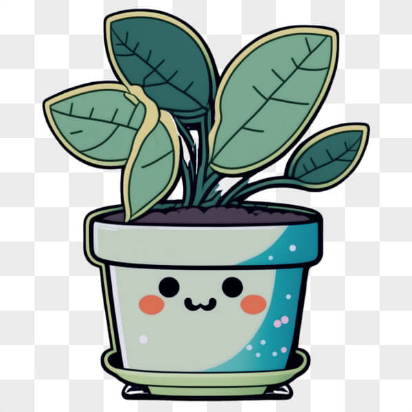 Download Cute Kawaii Plant in a Pot PNGs Online - Creative Fabrica