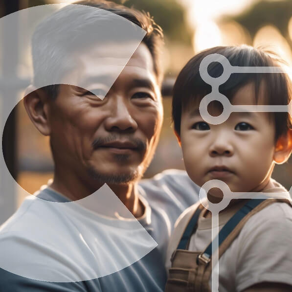 Heartwarming image of an Asian father and son bonding stock photo ...