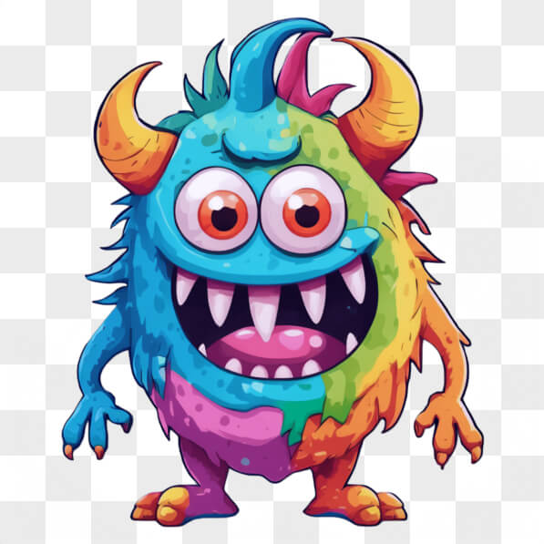 Buntes Monster auf schwarzem Hintergrund Cartoons online herunterladen ...