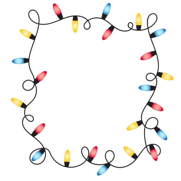 Download Colorful Christmas Lights Frame for Holiday Decoration Frames ...