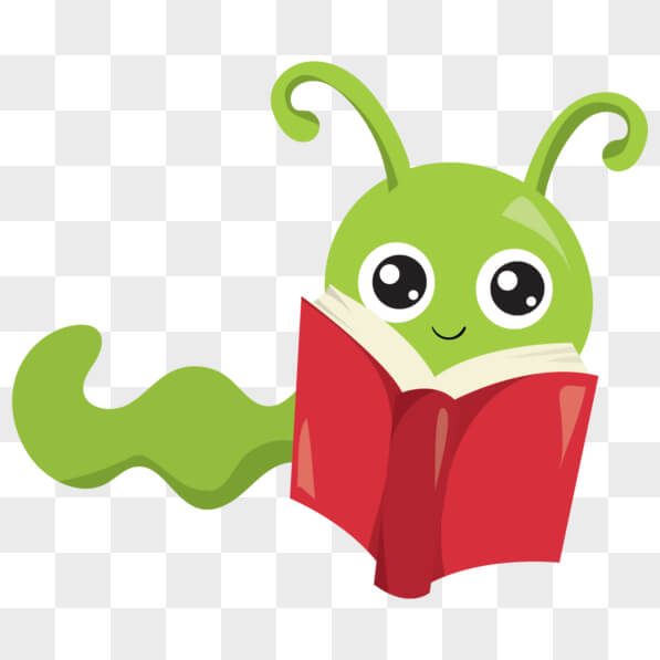 Download Curious Worm Reading a Book PNGs Online - Creative Fabrica