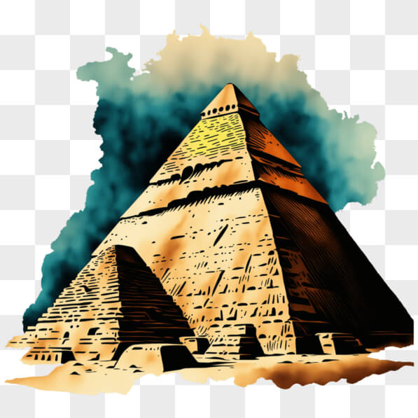 Download Drawing of the Great Pyramid of Giza in Ancient Egypt PNGs ...