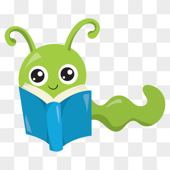 Télécharger Ver Vert Lisant un Livre PNGs En Ligne - Creative Fabrica
