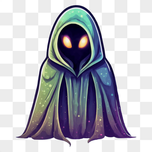 Download Alien with Hooded Cloak and Glowing Eyes Illustration Cartoons ...