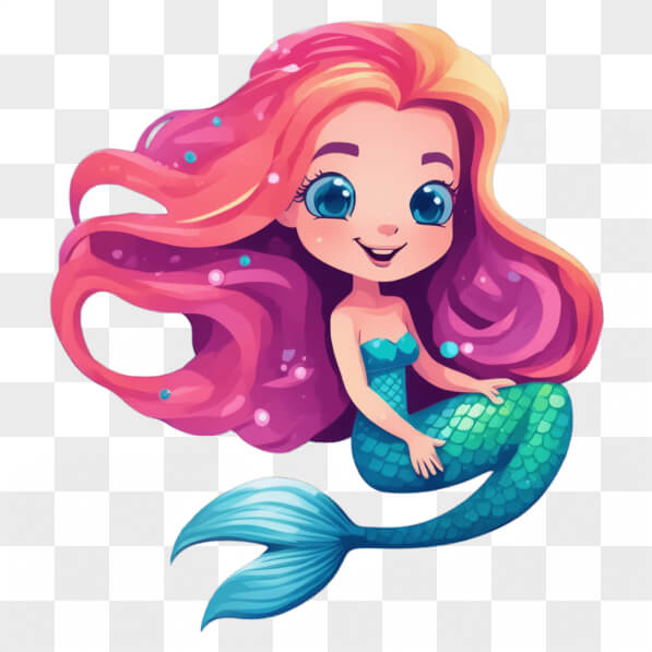 Download Cartoon Mermaid with Pink Hair and Blue Eyes Cartoons Online ...