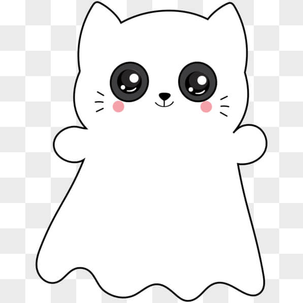 Download White Cat Dressed Up as Ghost for Halloween Crafts PNGs Online ...