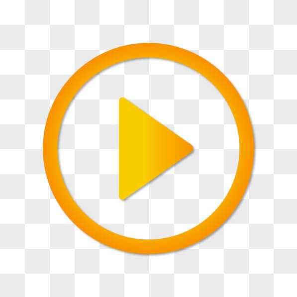 Download Yellow Play Button Icon on Black Background PNG Online ...