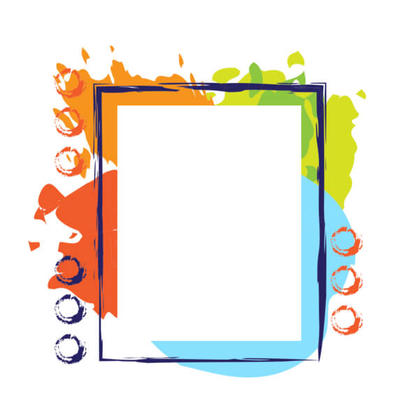 Download Colorful Paint Splatter Frame on White Background Frames ...