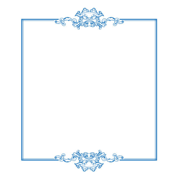 Download Elegant Blue Frame with Ornate Border on White Background ...