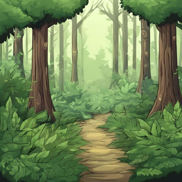 Download Cartoon Forest Scene with Open Path Backgrounds Online ...