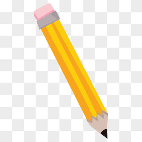 Download Yellow Pencil on White Background PNGs Online - Creative Fabrica