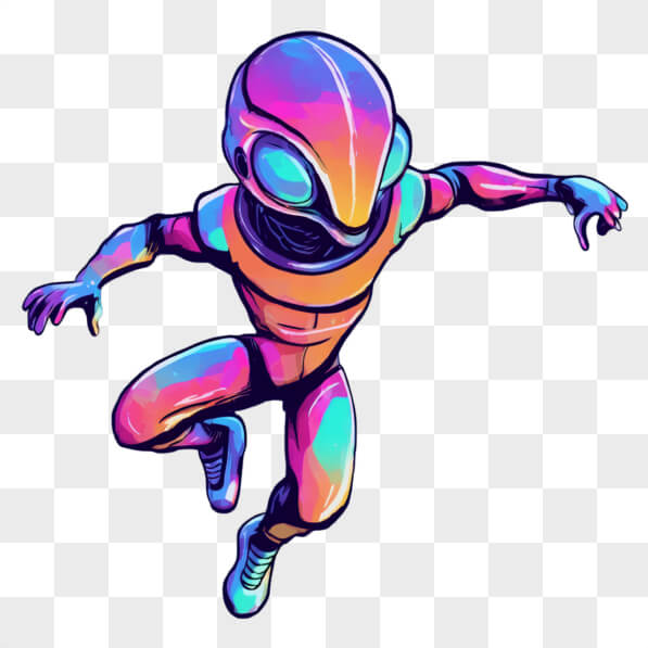 Download Colorful Alien Jumping in Fortnite Video Game Advertisement ...