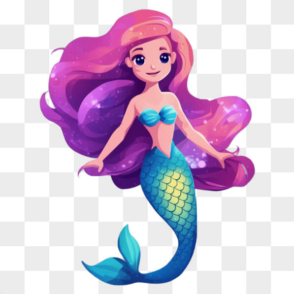 Download Cartoon Mermaid with Pink Hair Swimming in the Water Cartoons ...